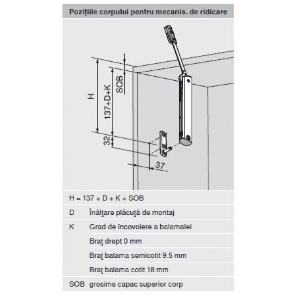 AVENTOS HK - XS cu TIP - ON - Darel.ro