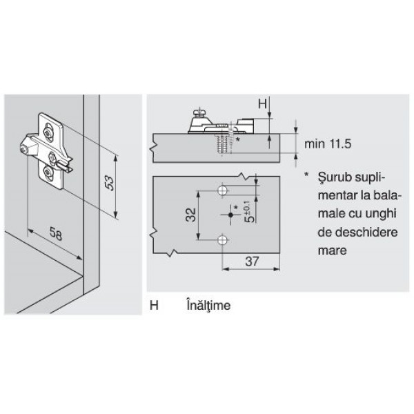 Placuta de montaj in cruce, MODUL - EXPANDO - Darel.ro