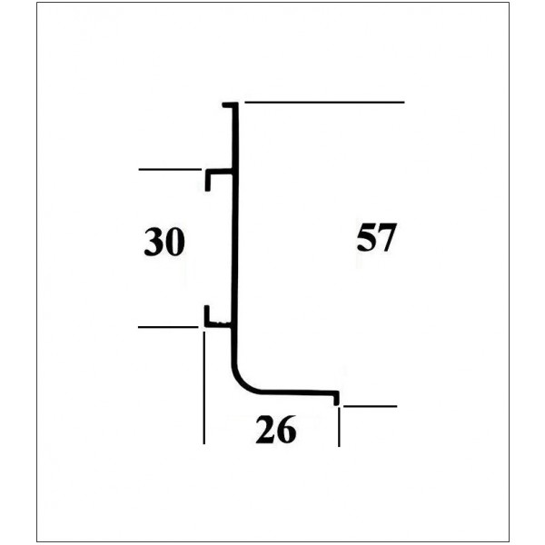 Profil maner orizontal tip "J" Aluminiu - Darel.ro