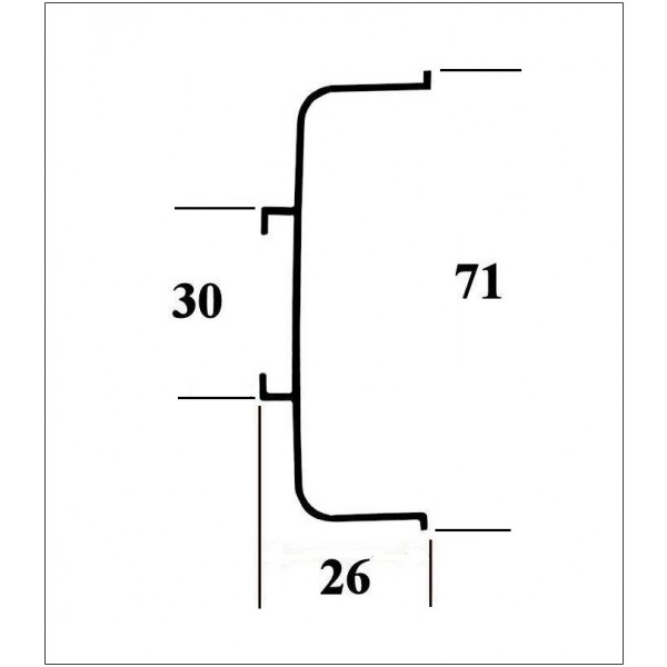 Profil maner orizontal tip "C" Aluminiu - Darel.ro